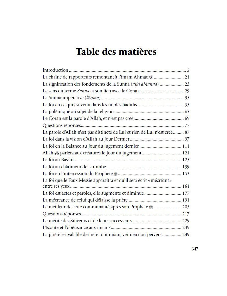 Explications des fondements de la sunnah - Ahmed ibn Hanbal - Al Bayyinah