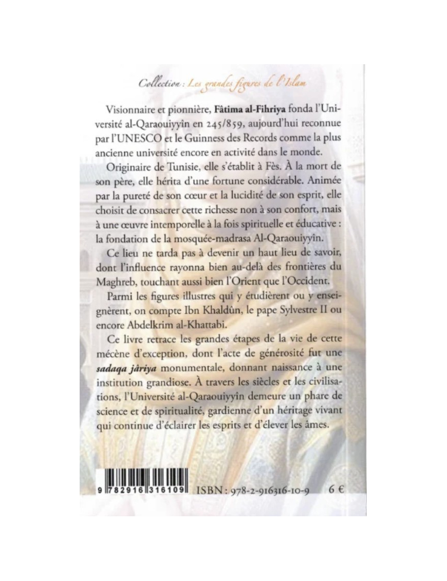 Fâtima Al-Fihriya et l'université Al-Qaraouiyyîn | Éditions Iqra